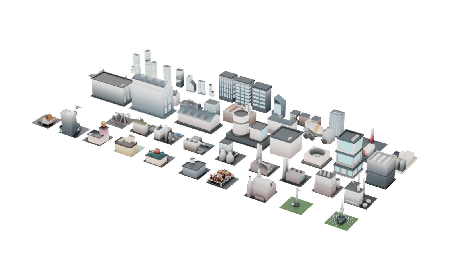 3D model Low poly factories VR / AR / low-poly | CGTrader