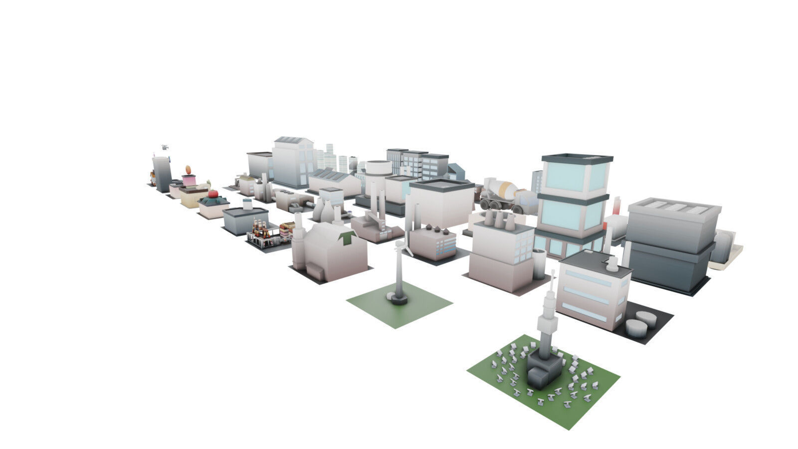 3D model Low poly factories VR / AR / low-poly | CGTrader