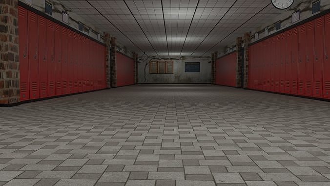 3D model School Hallway VR / AR / low-poly | CGTrader