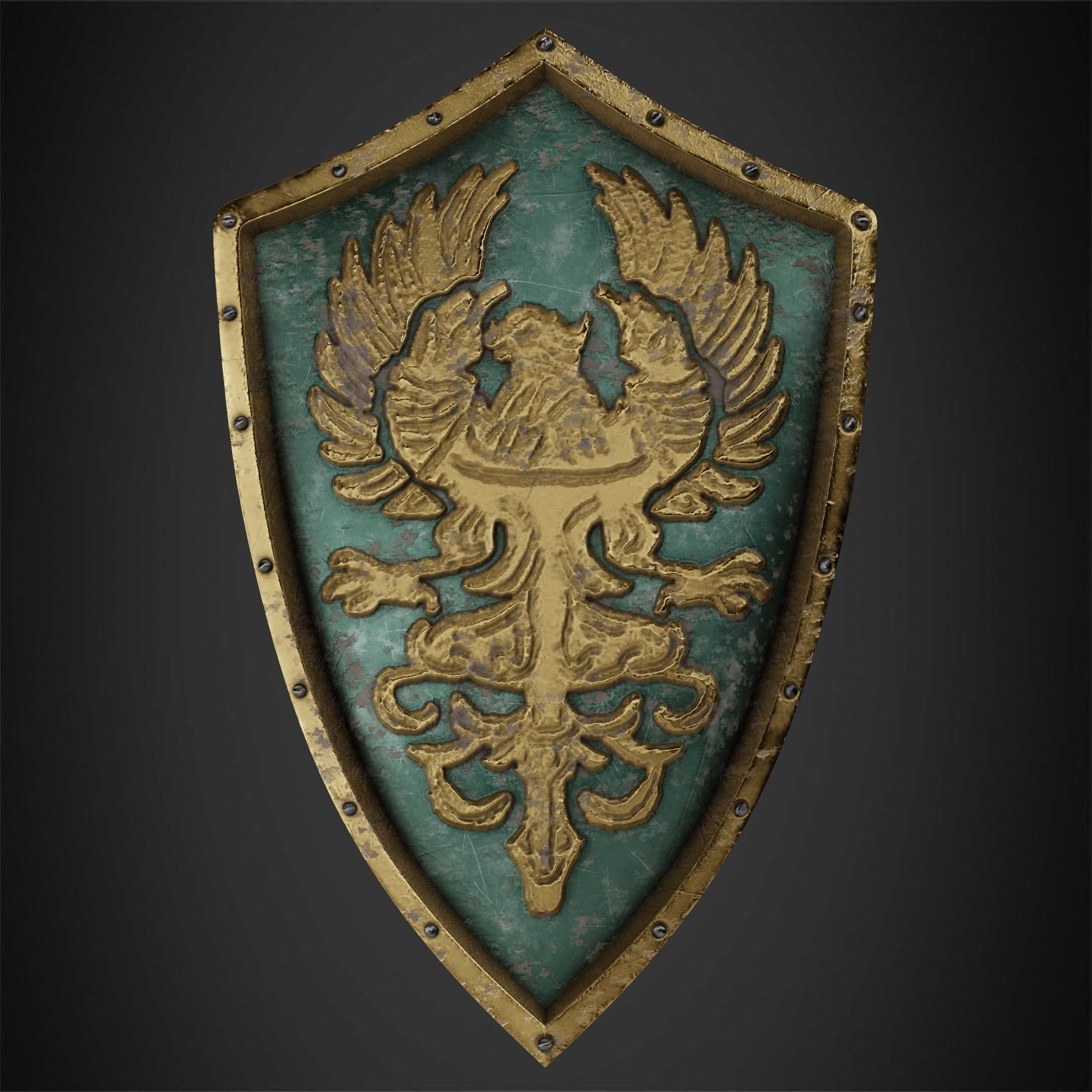 Dark Souls Faraam Golden Wing Shield for Cosplay 3D model 3D printable ...