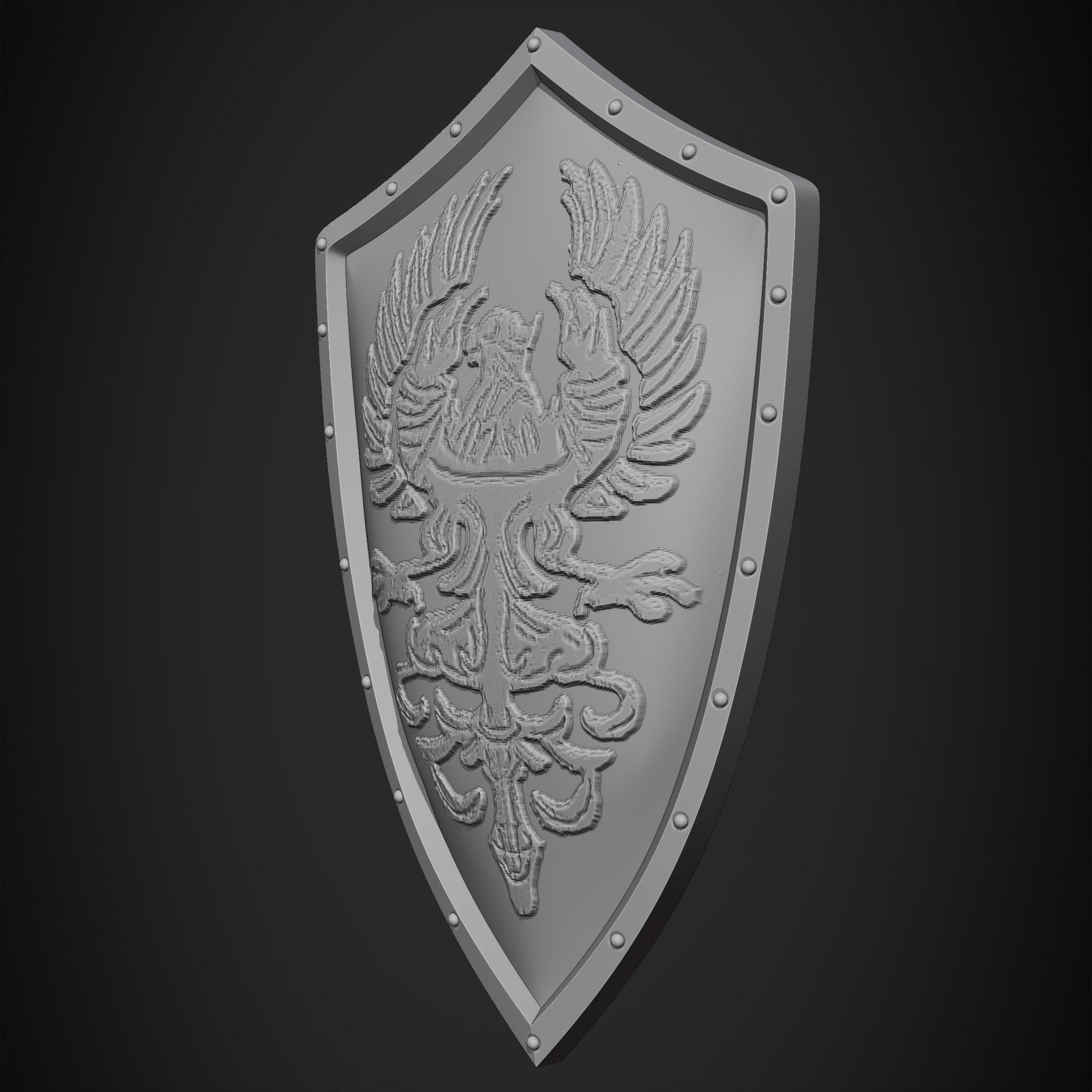 Dark Souls Faraam Golden Wing Shield for Cosplay 3D model 3D printable ...