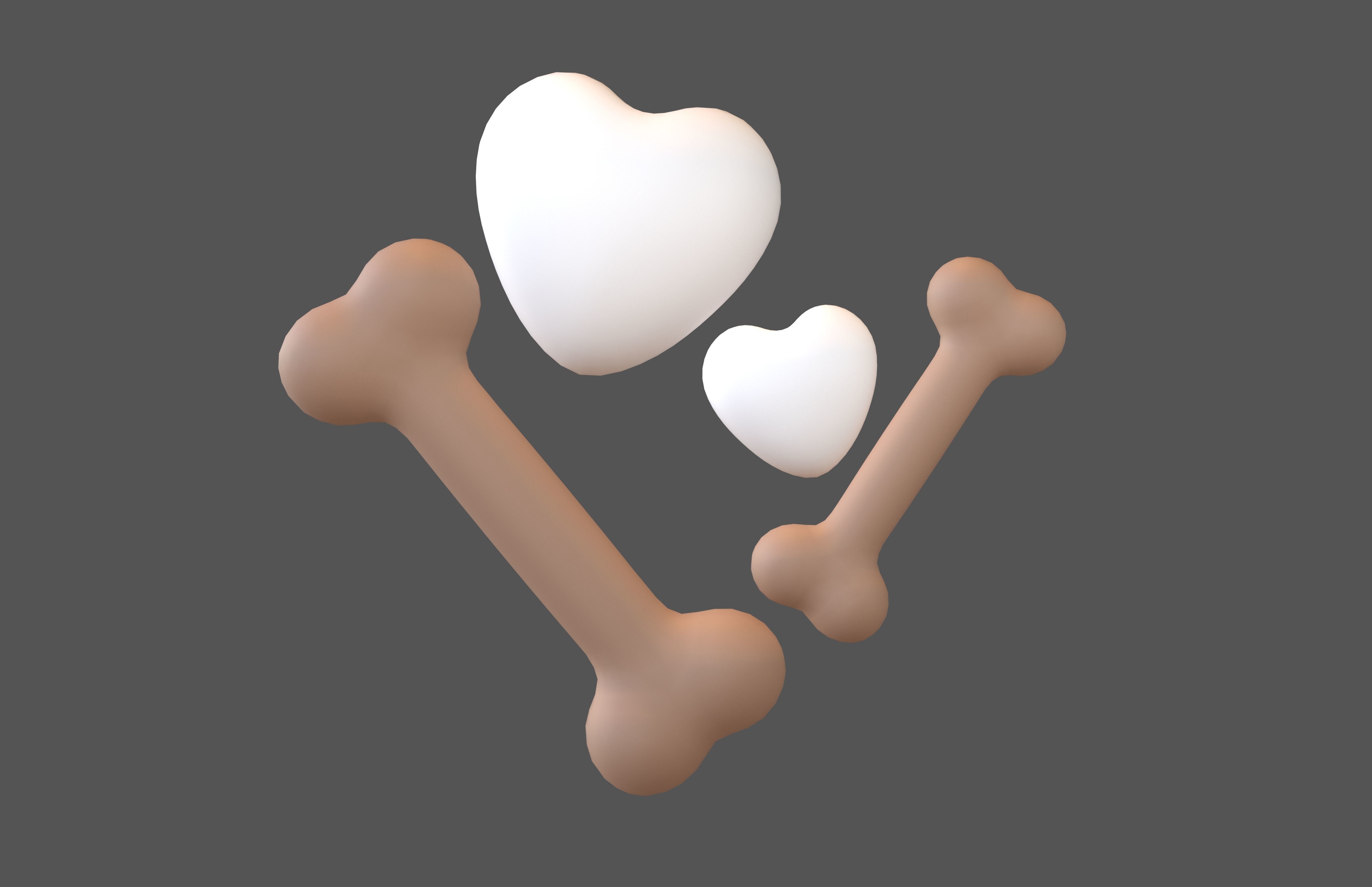 3D model Bone with Heart v1 030 VR / AR / low-poly | CGTrader
