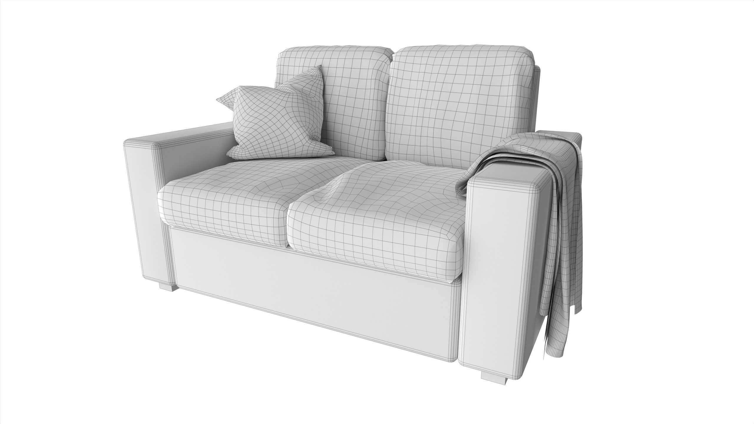 3D model Two-seater Couch VR / AR / low-poly | CGTrader
