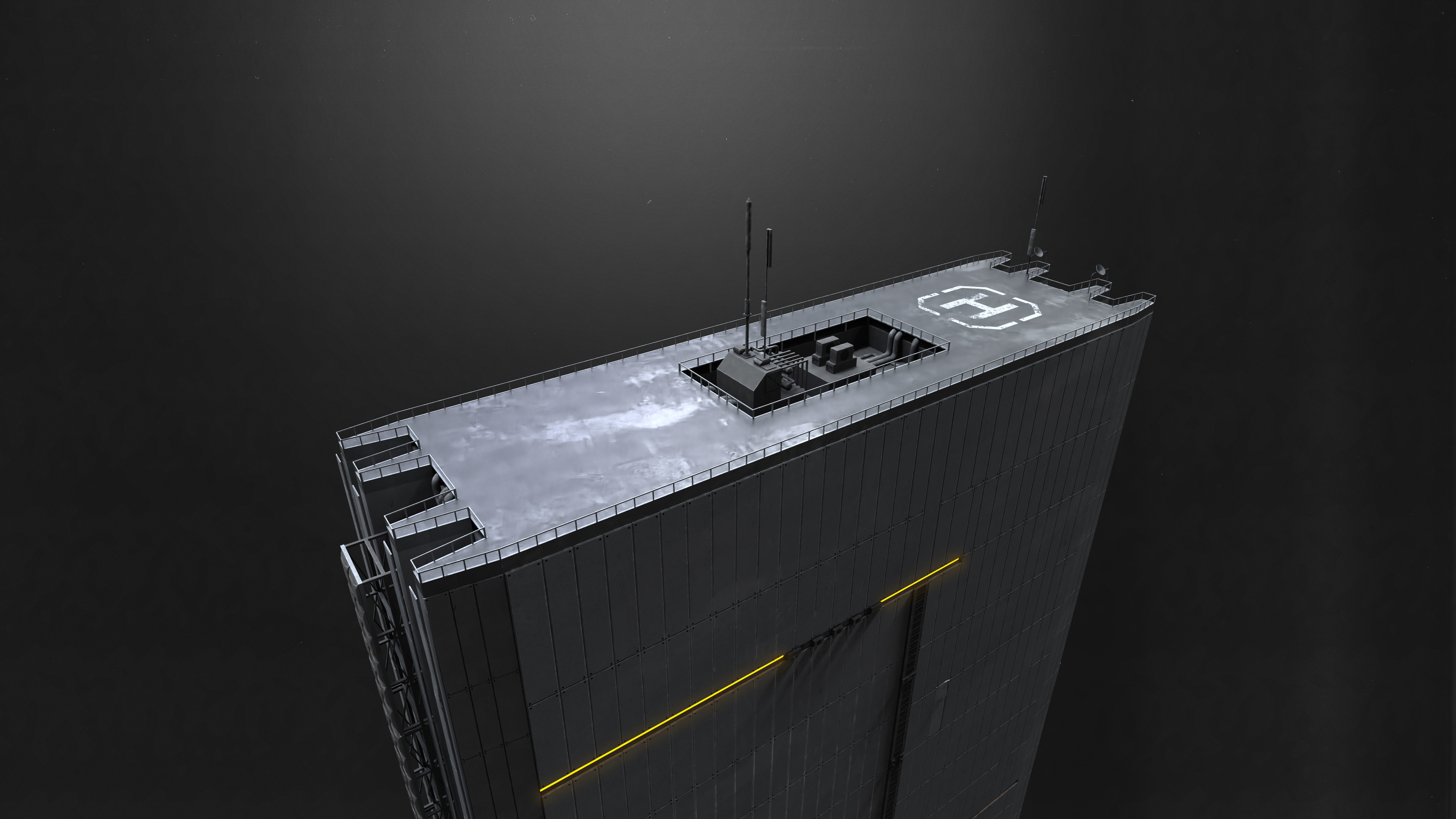 Scifi brutalist building 3D model | CGTrader