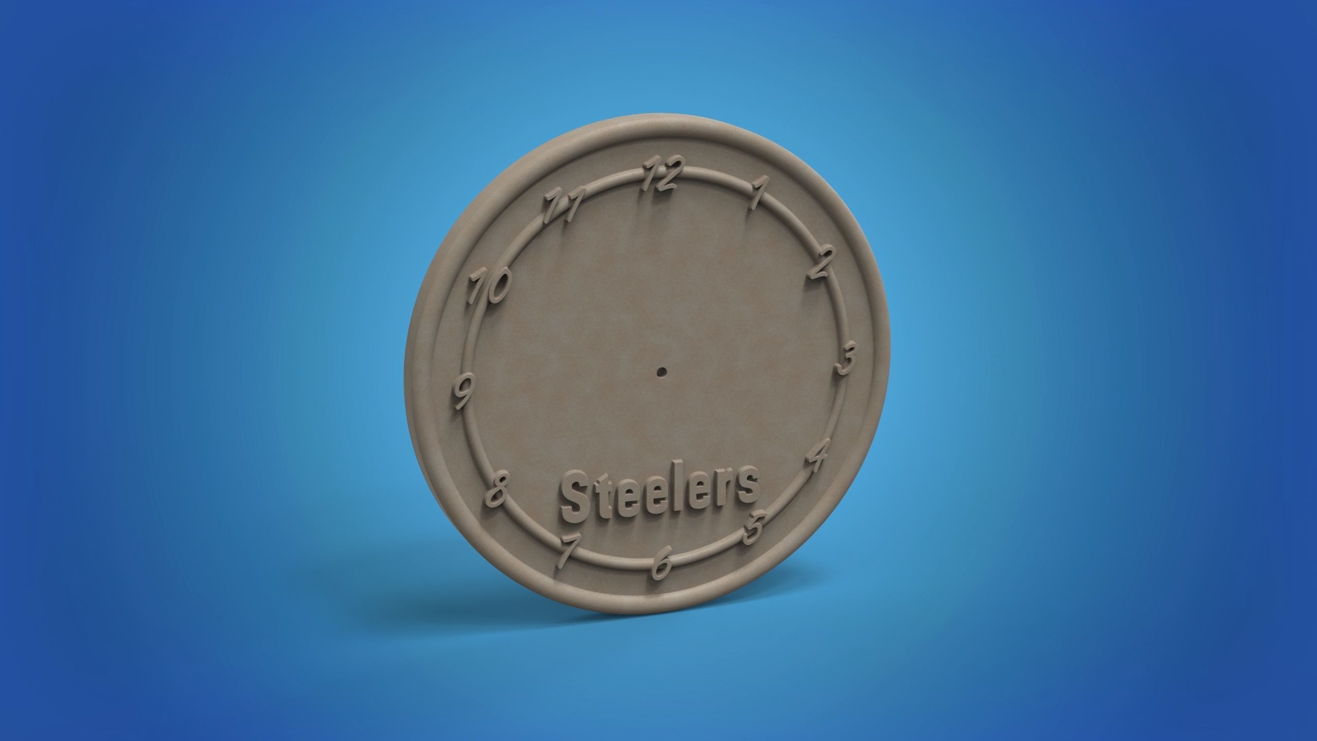 Steelers wall clock art STL model for CNC 3D printing 3D model 3D ...