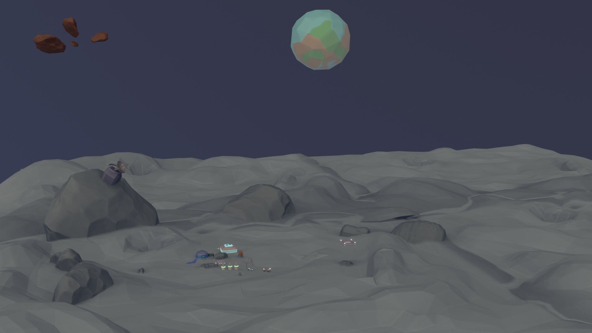 3D model Low Poly Style Stylized Space Station Environment VR / AR ...