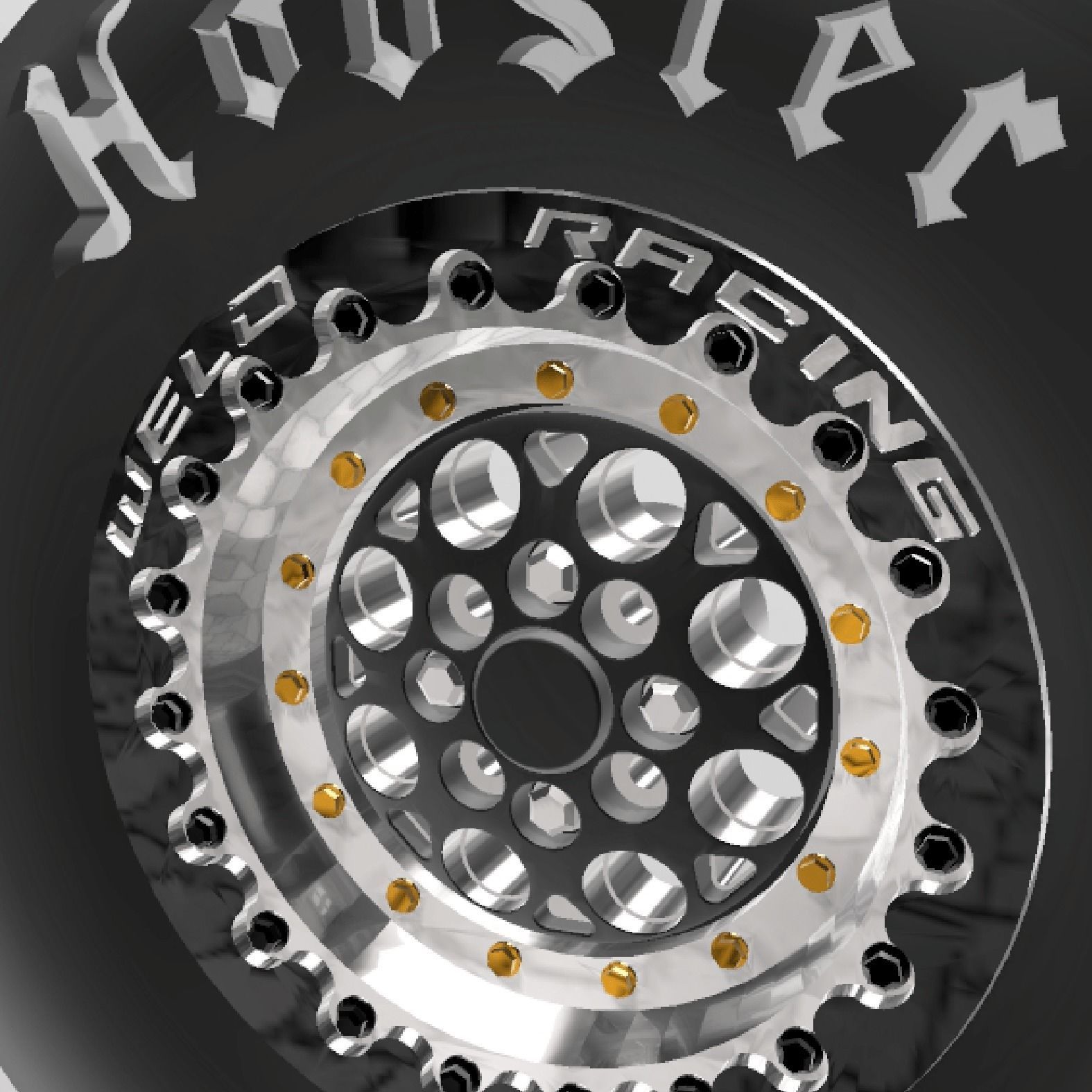 FRONT MAGNUM IMPORT WELD WHEELS AND HOOSIERS FOR SCALE AUTOS 3D model ...