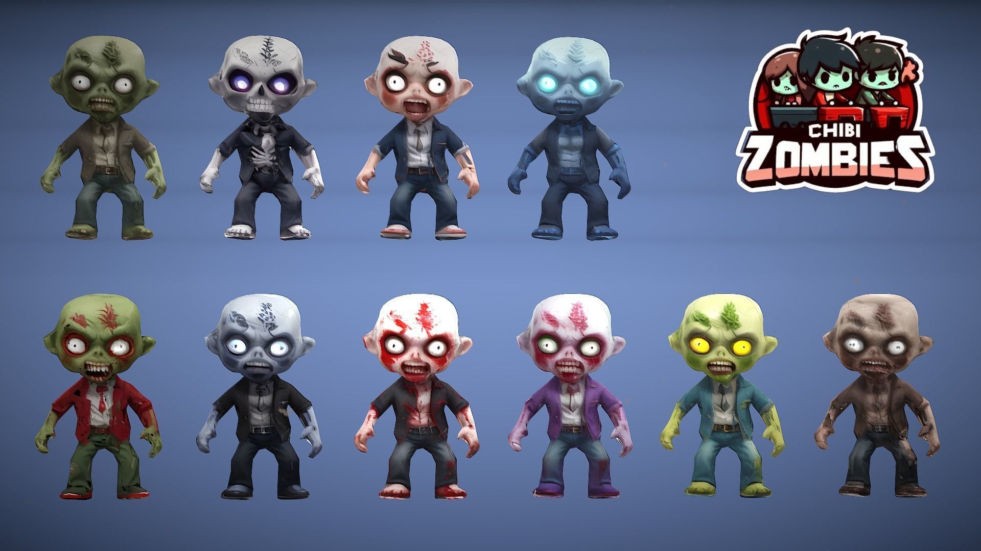Chibi Zombies A 3D model | CGTrader