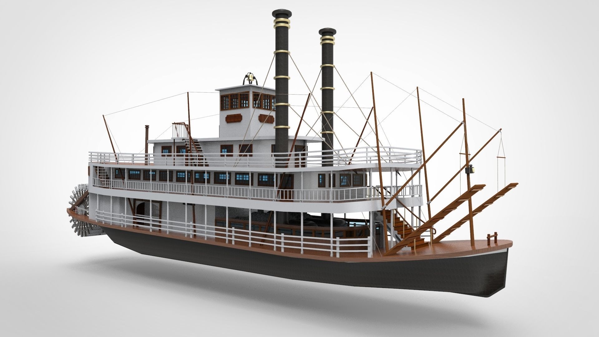 Steam Boiler Paddle Ship 3D model | CGTrader