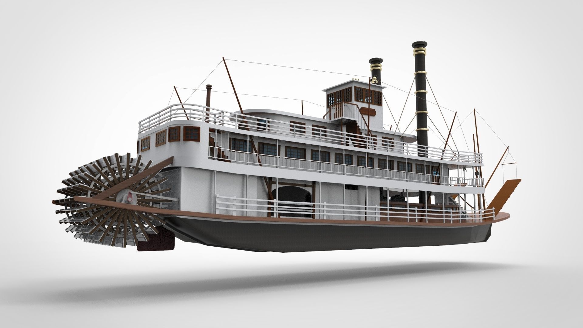 Steam Boiler Paddle Ship 3D model | CGTrader