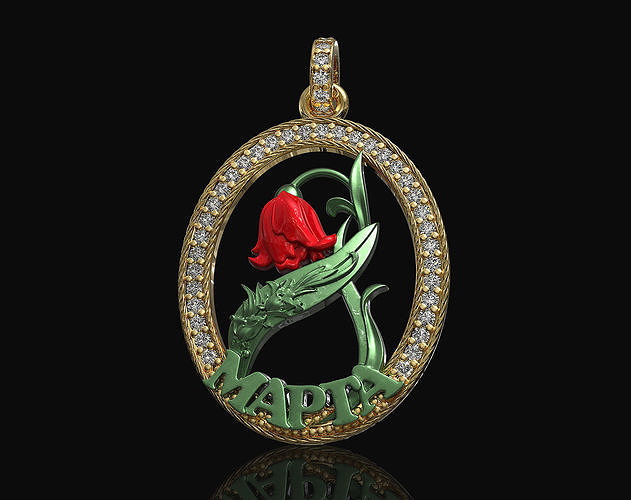Mapta Rose pendant 3D model 3D printable | CGTrader