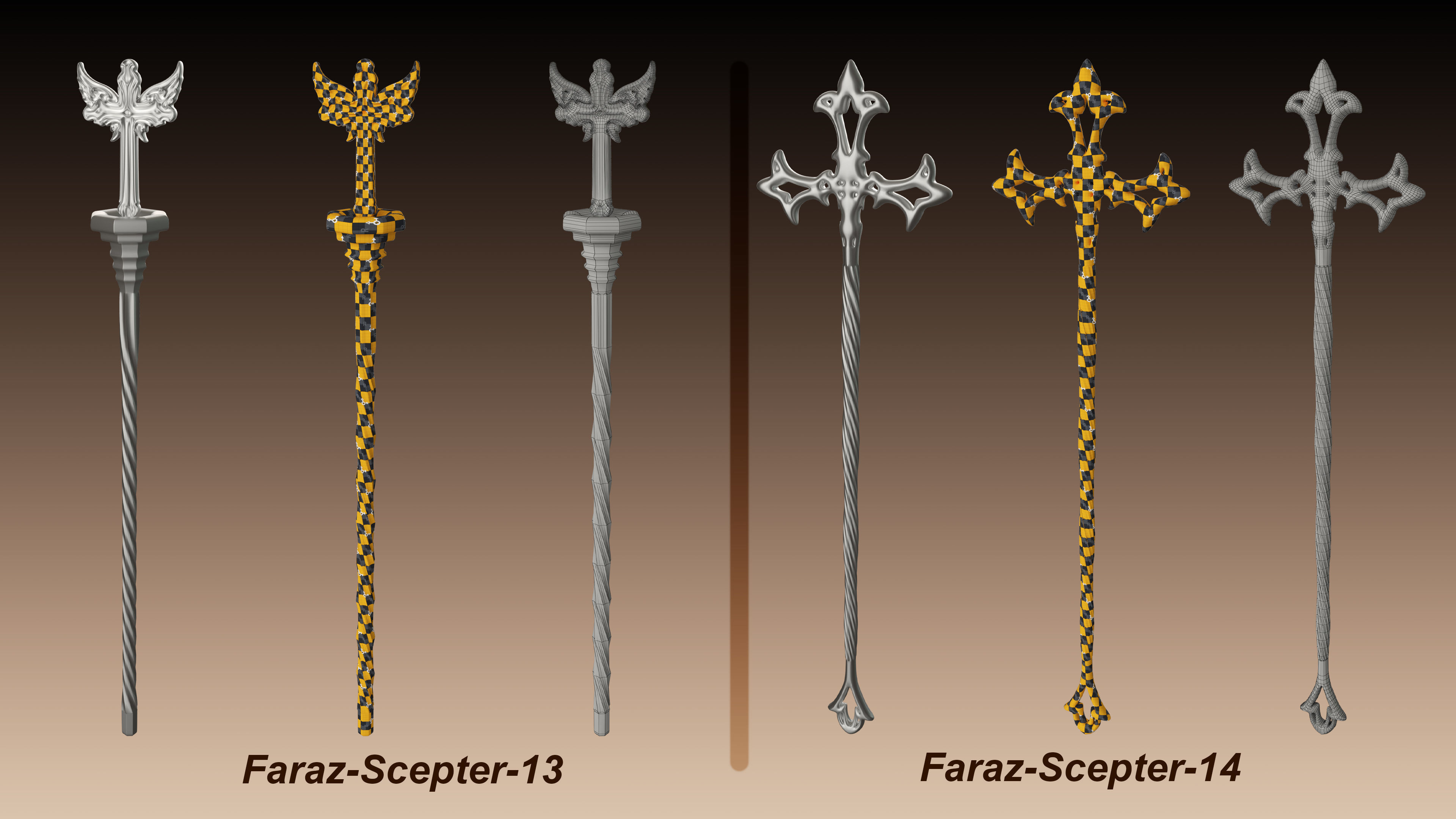 3D model 20 King Scepter 3D Model Basemesh VR / AR / low-poly | CGTrader