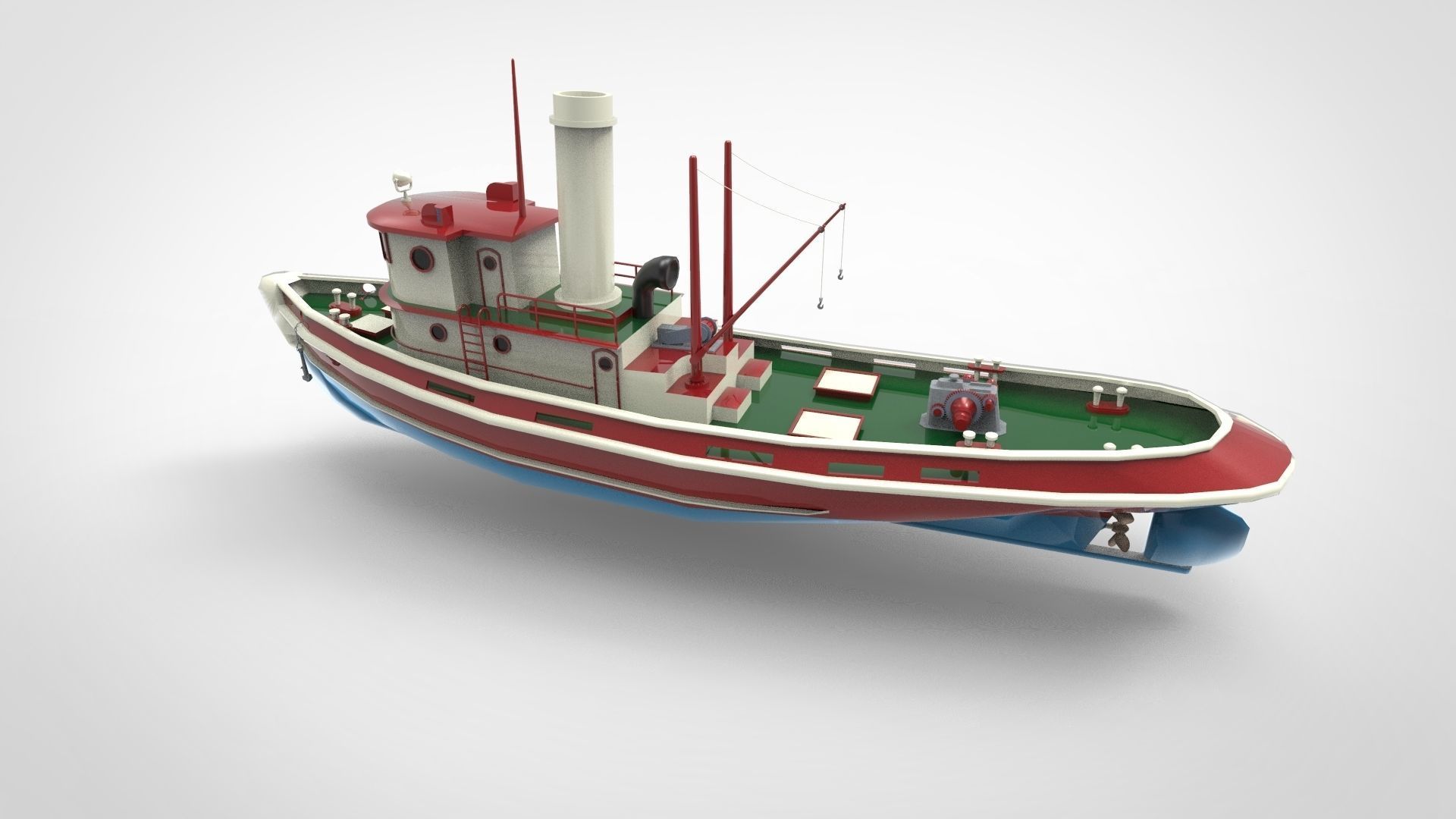 steam boiler tugboat 3D model | CGTrader