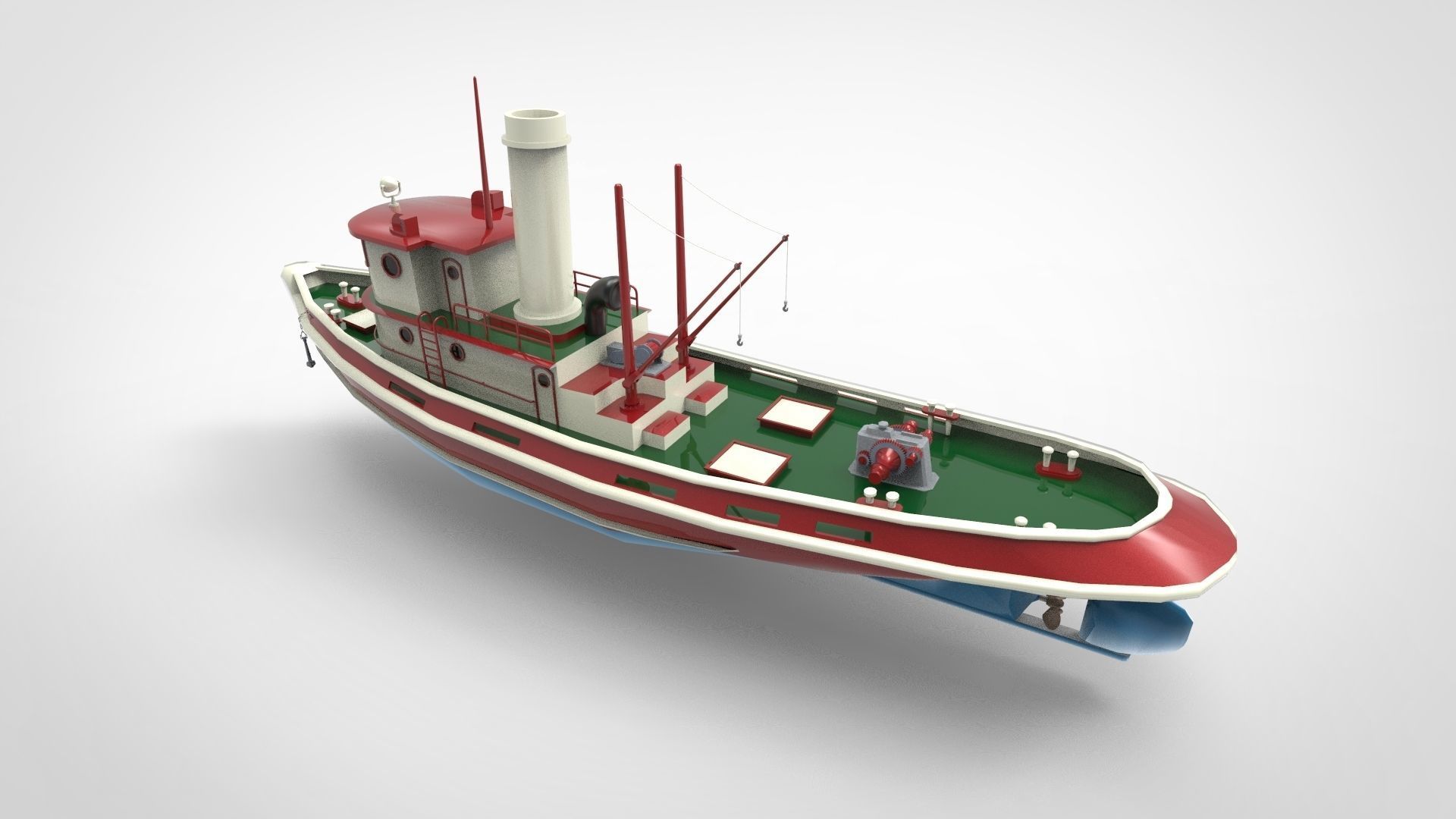 steam boiler tugboat 3D model | CGTrader
