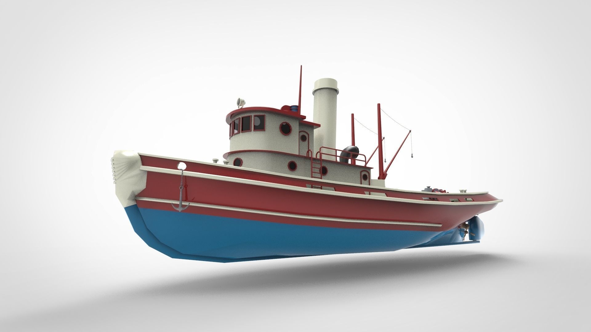 steam boiler tugboat 3D model | CGTrader