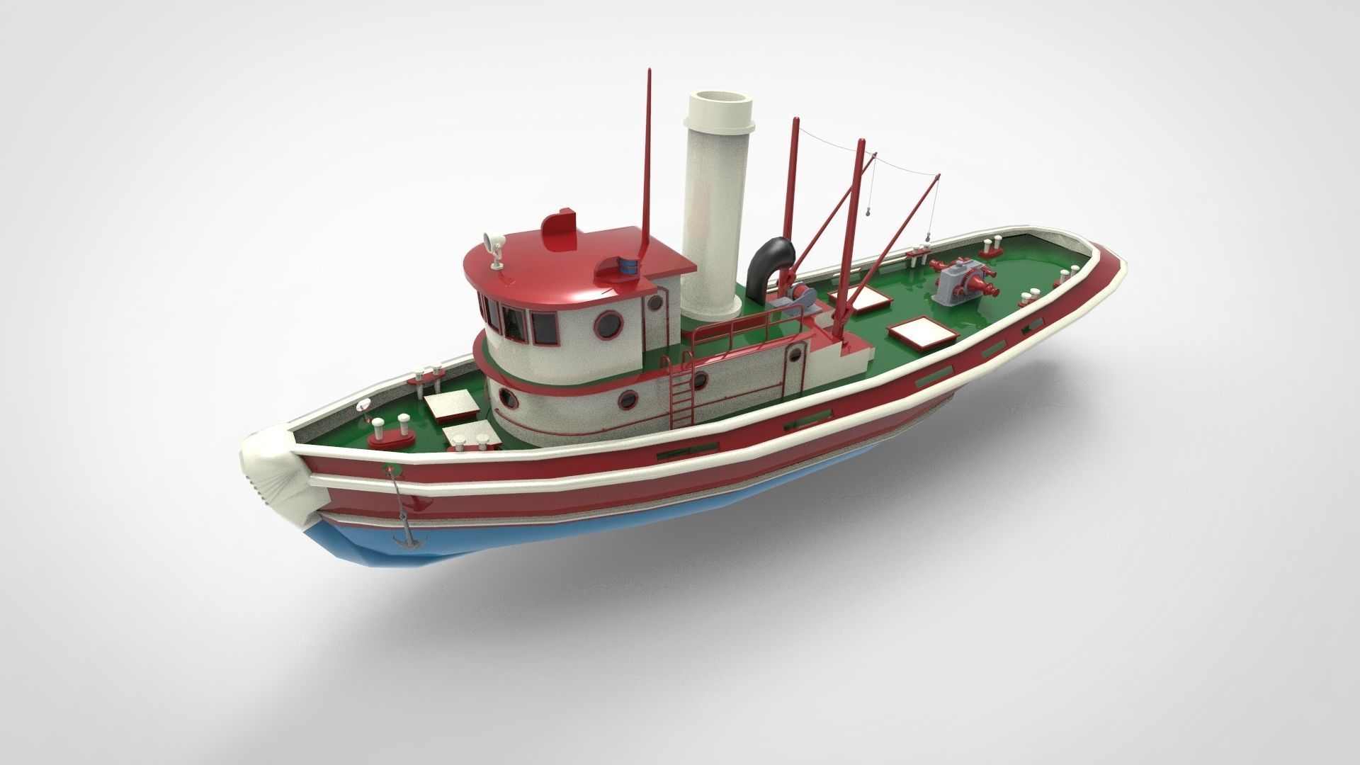 steam boiler tugboat 3D model | CGTrader
