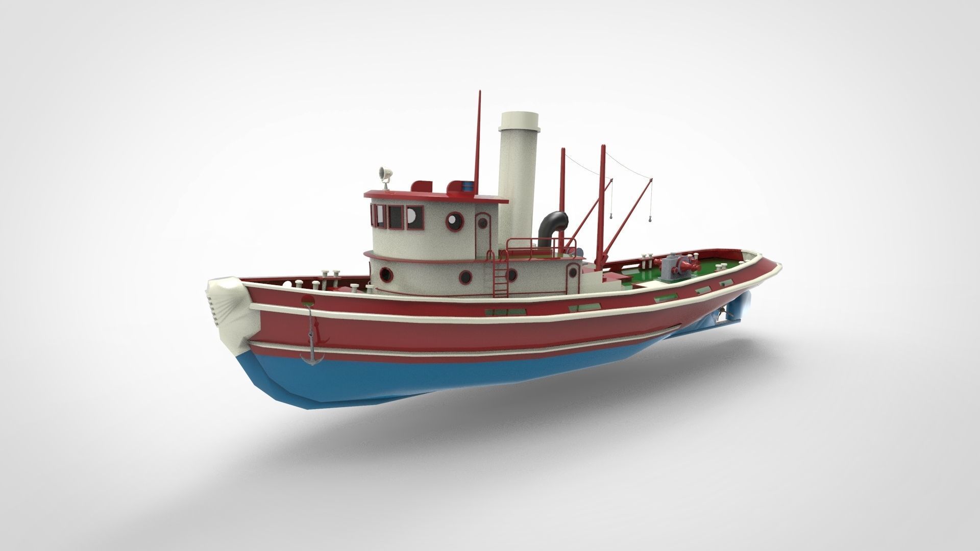 steam boiler tugboat 3D model | CGTrader