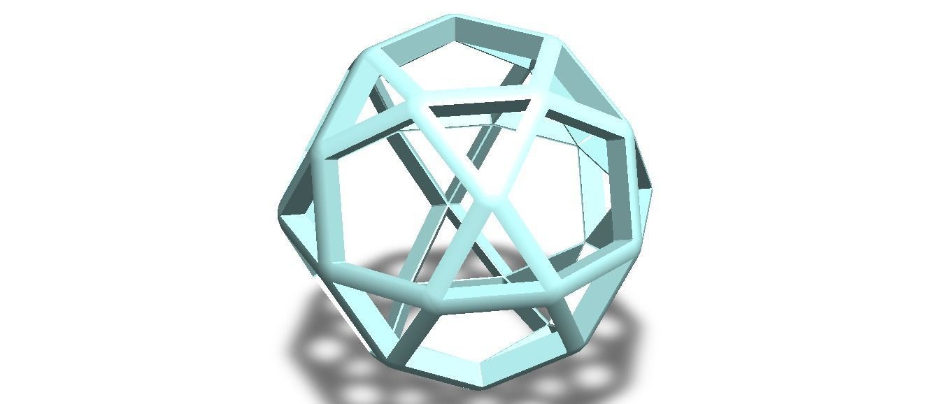 Wireframe Shape Icosidodecahedron 3D model 3D printable | CGTrader