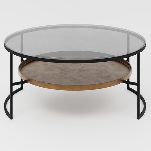 Glass and steel coffee table 3D model | CGTrader