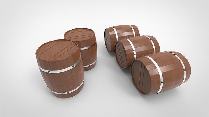 Wooden barrels 3D model | CGTrader