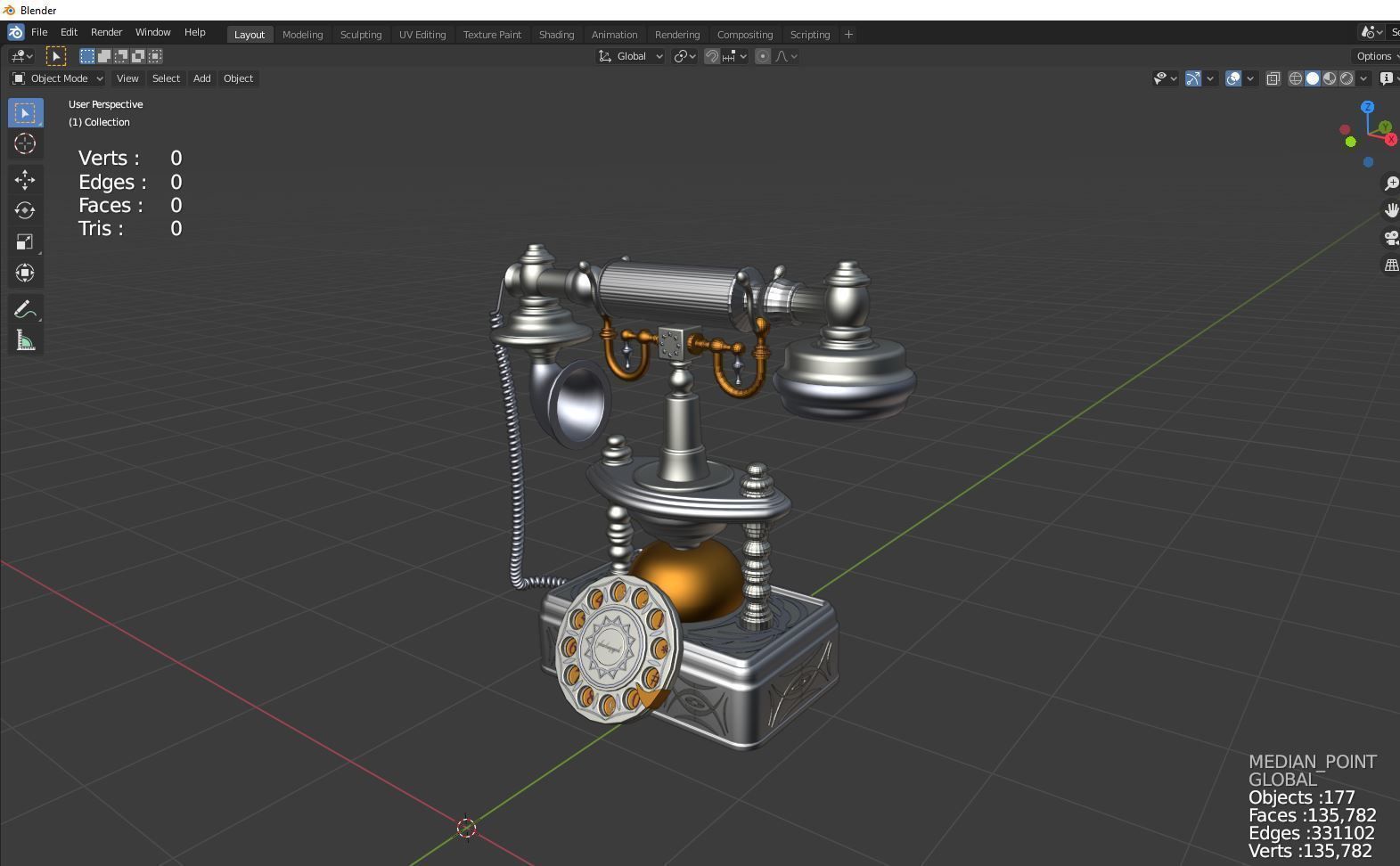 old vintage telephone 3D model | CGTrader