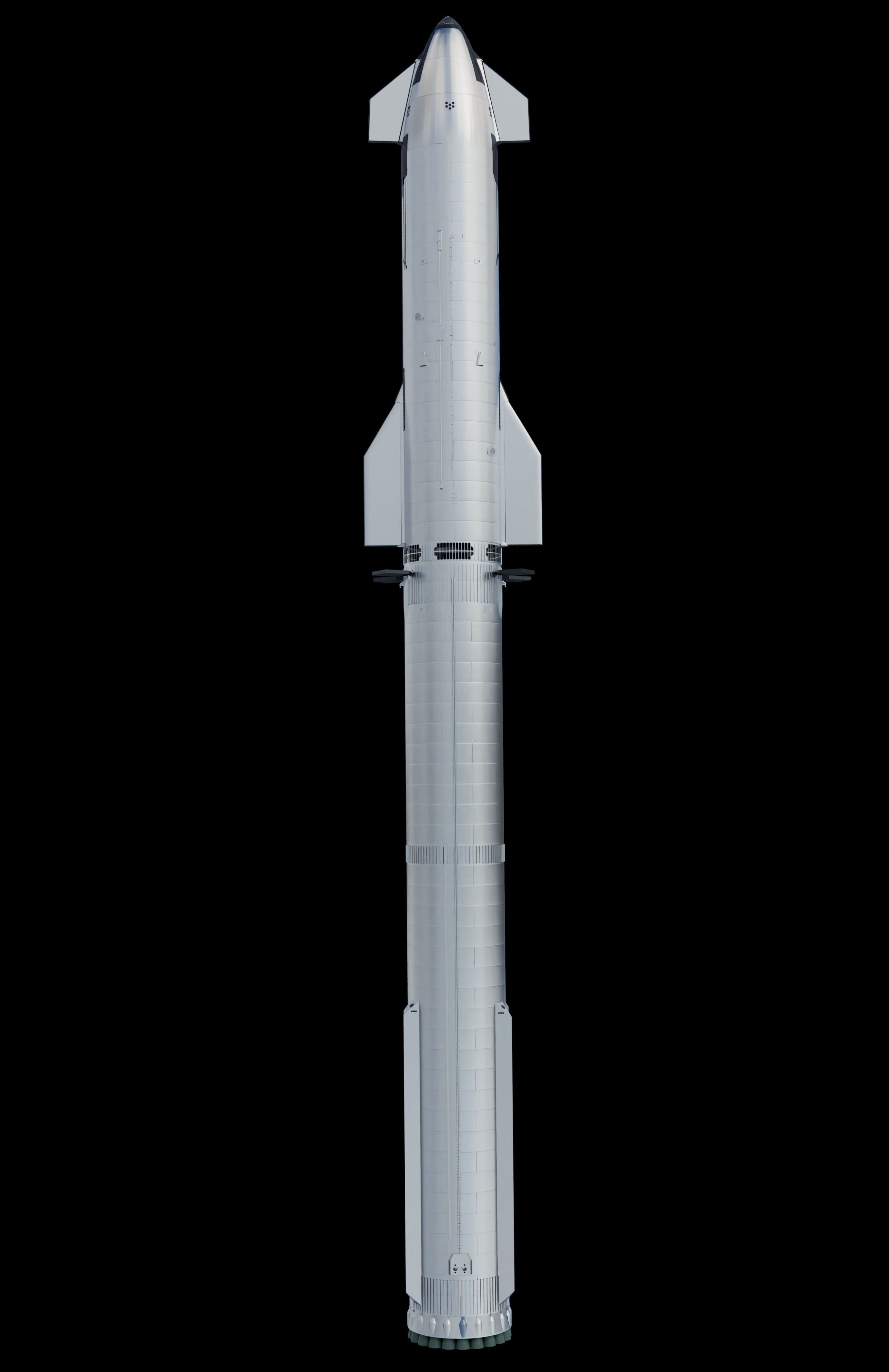 SpaceX Starship S25 and B9 3D model | CGTrader