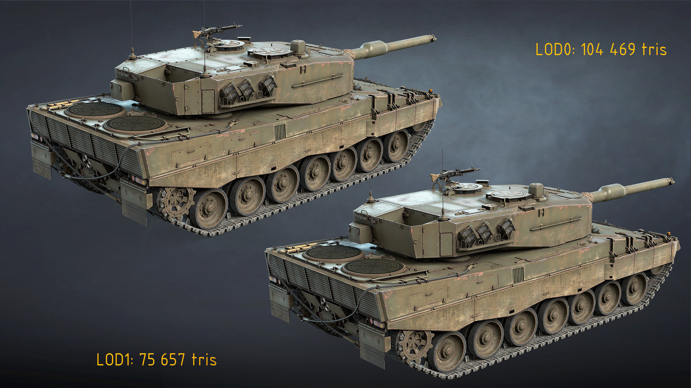 3D model Leopard 2A4 Game 3D-Model VR / AR / low-poly | CGTrader