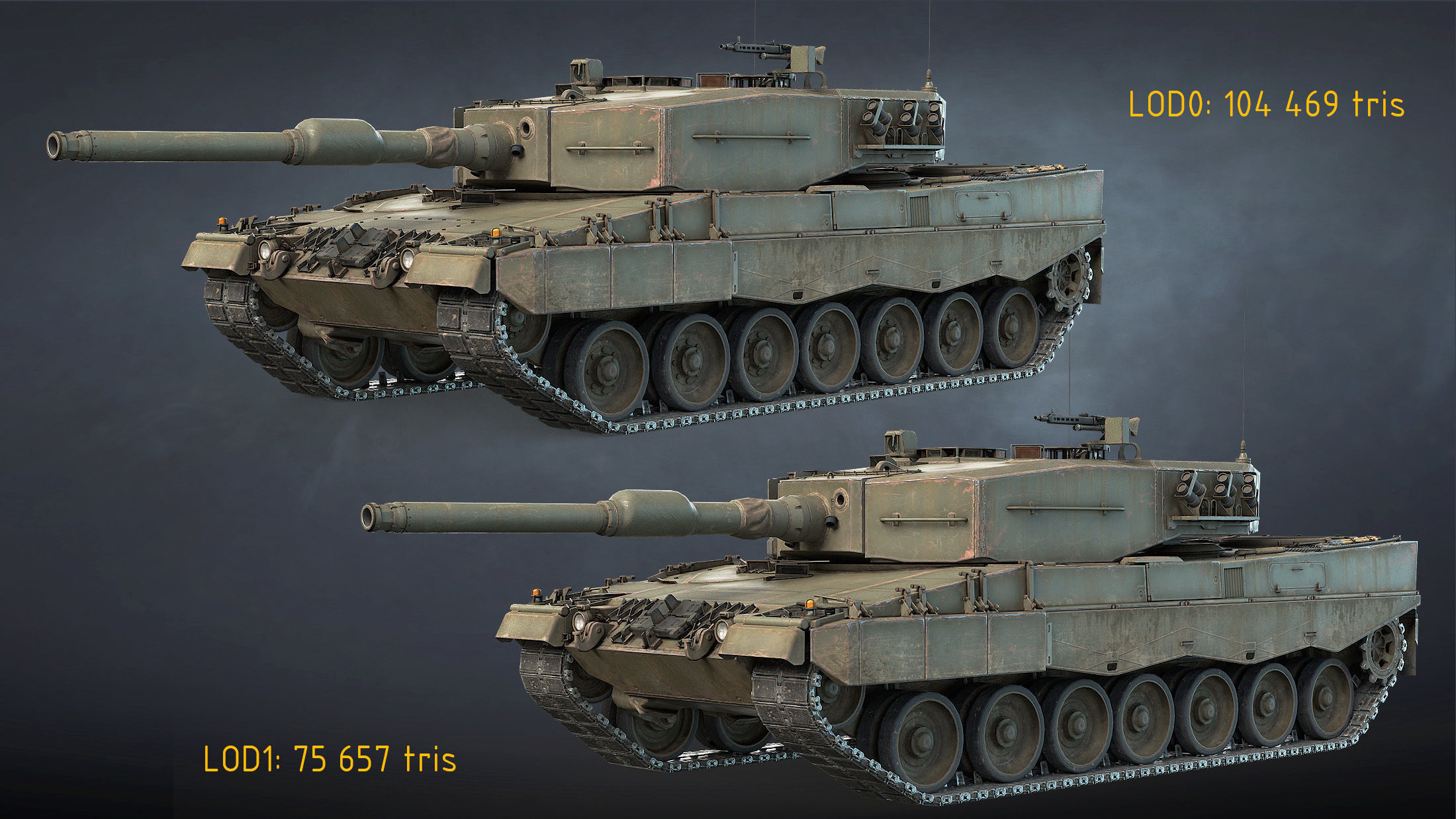 3D model Leopard 2A4 Game 3D-Model VR / AR / low-poly | CGTrader