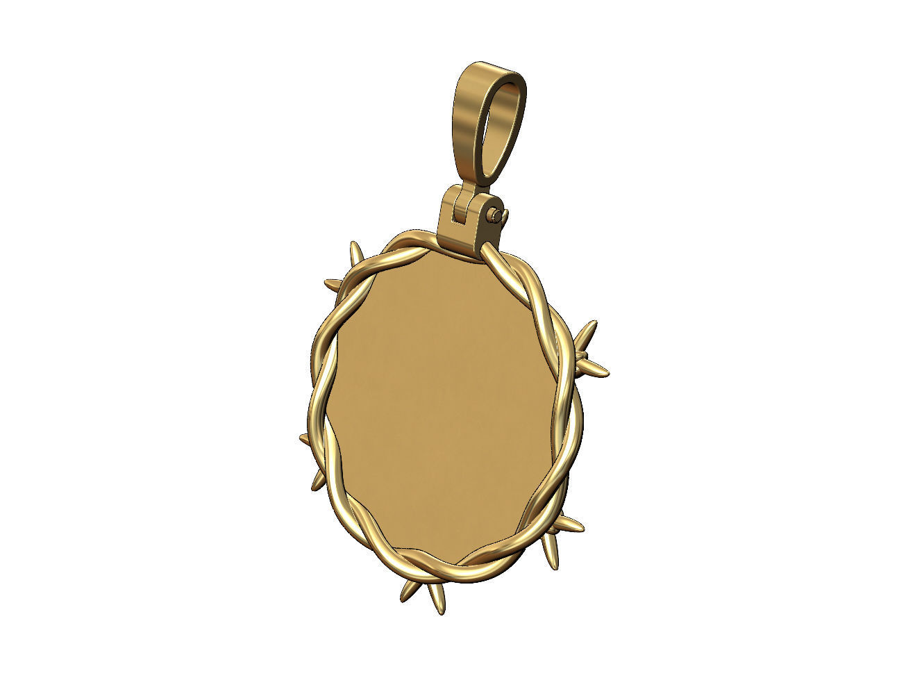 PP watch logo barbwire thornes pendant with bail 3D model 3D printable ...