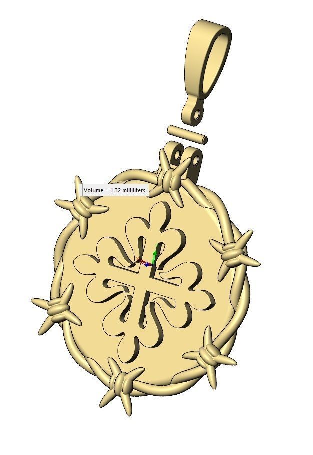 PP watch logo barbwire thornes pendant with bail 3D model 3D printable ...