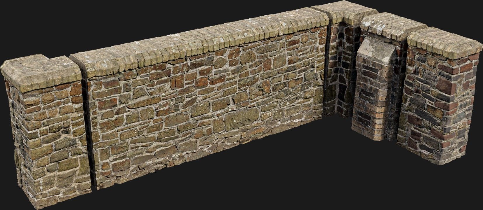 3D model Brick Wall Set VR / AR / low-poly | CGTrader