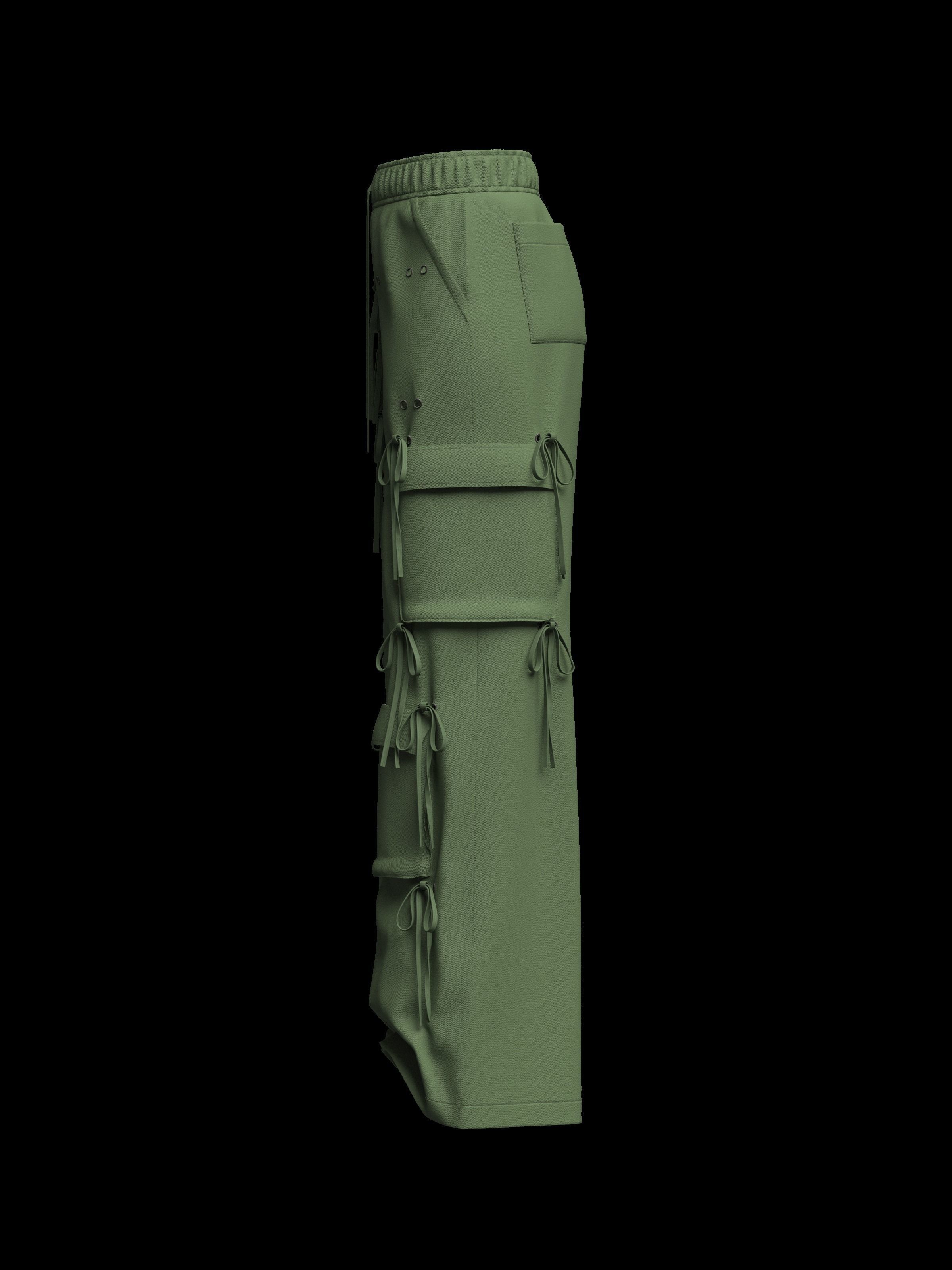 Womens Cargo Pant with detachable pockets 3D model | CGTrader
