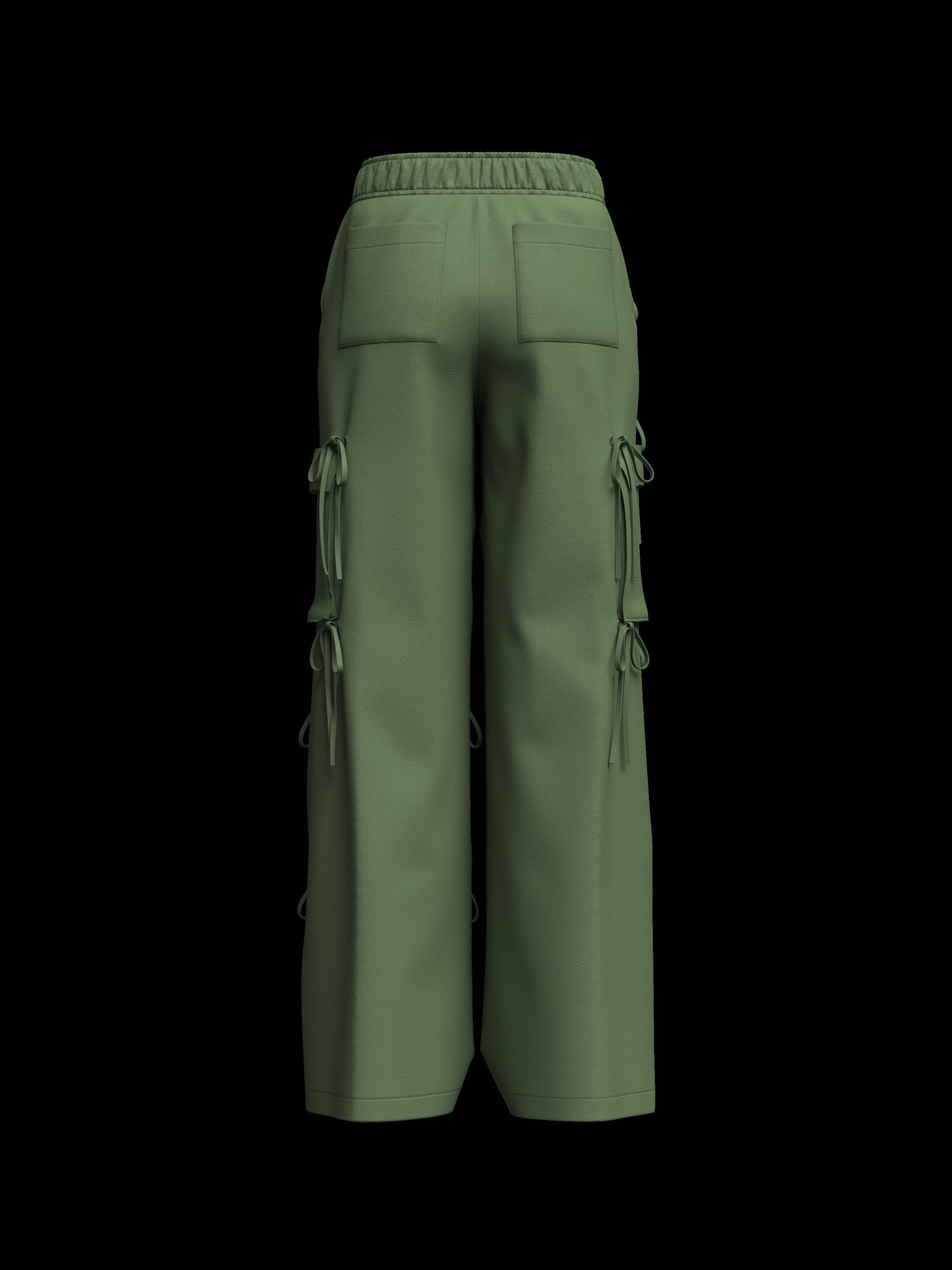 Womens Cargo Pant with detachable pockets 3D model | CGTrader