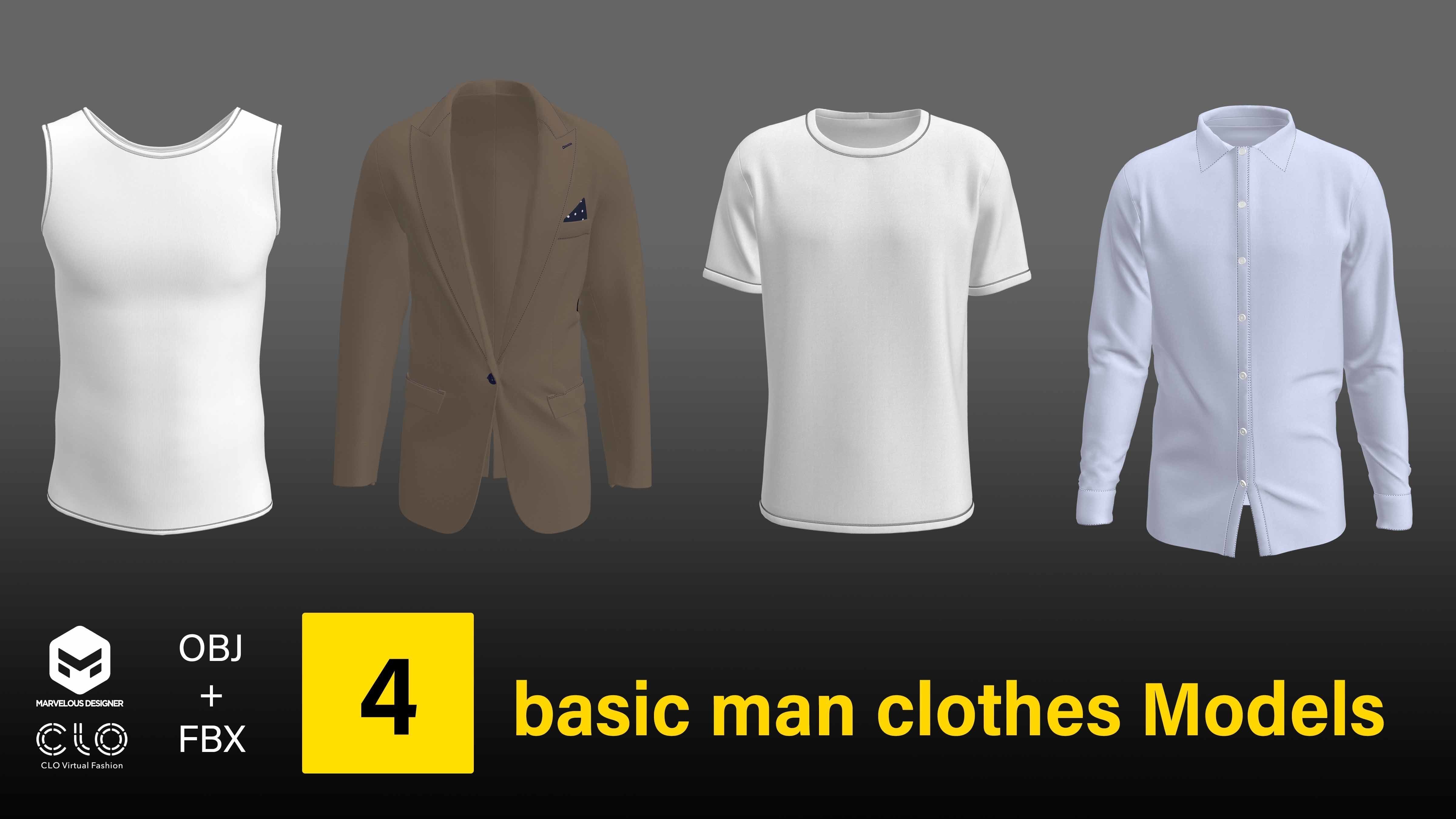 Basic man clothing 3D model | CGTrader