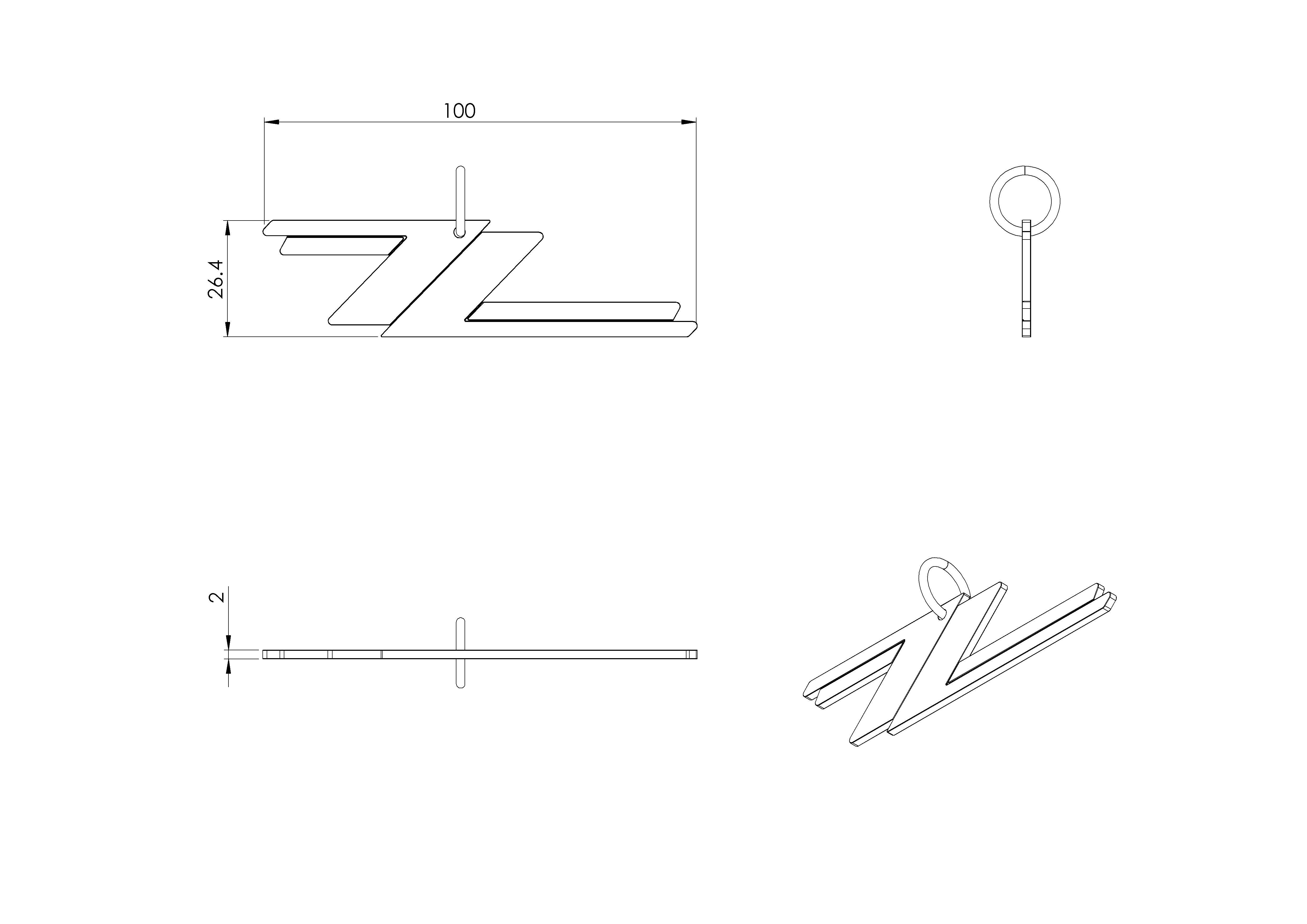 ZZtop keychain 3D model 3D printable | CGTrader