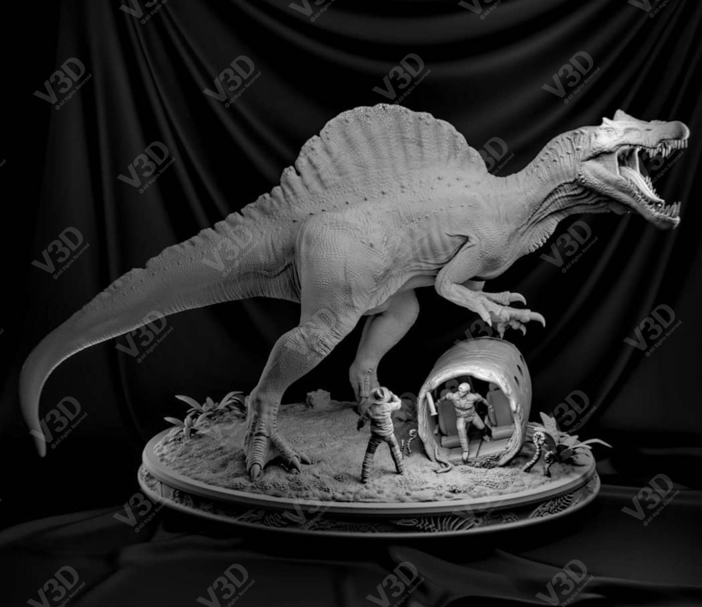 spinosaurus diorama - V3D 3D model 3D printable | CGTrader