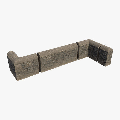 Stone Wall Set 3D model | CGTrader