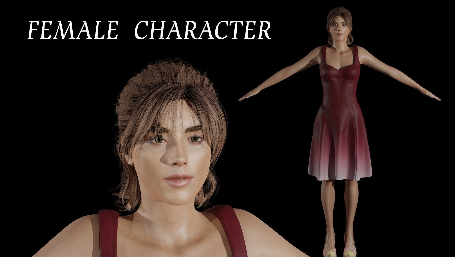 3D model Female Character Low-Poly Realistic VR / AR / low-poly | CGTrader