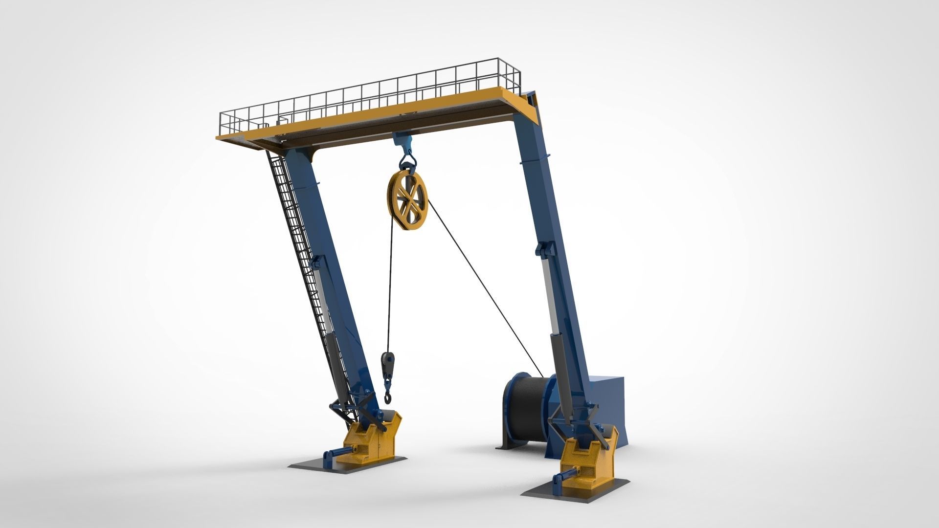 offshore supply ship crane 3D model | CGTrader