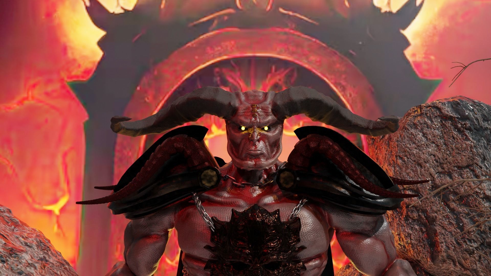 3D model PBR Demon Model for Games and Animation VR / AR / low-poly ...