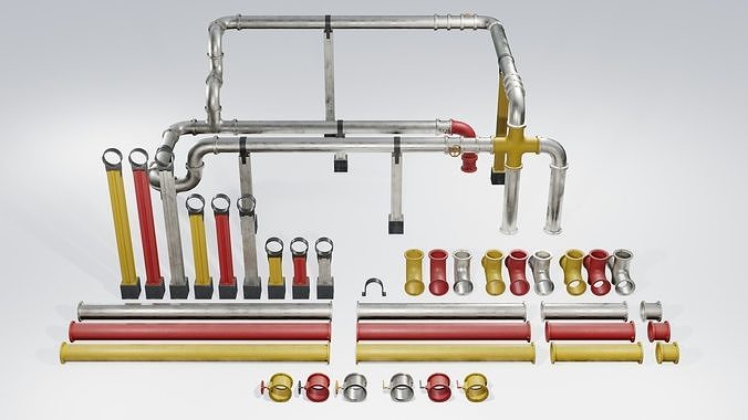 3D model Modular Pipes Pack VR / AR / low-poly | CGTrader