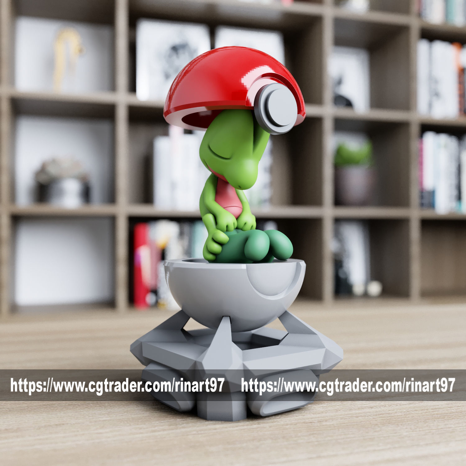 Treecko in the Pokeball from pokemon 3D model 3D printable | CGTrader