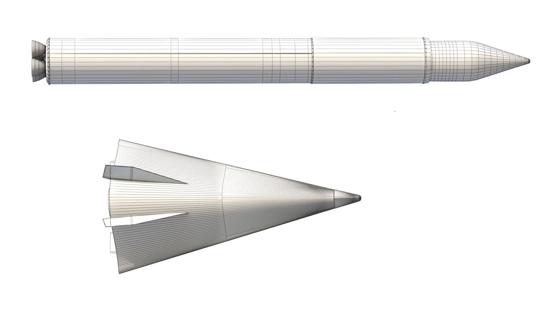 Avangard nuclear hypersonic rocket Vanguard 4202 RS-28 Sarmat 3D model ...