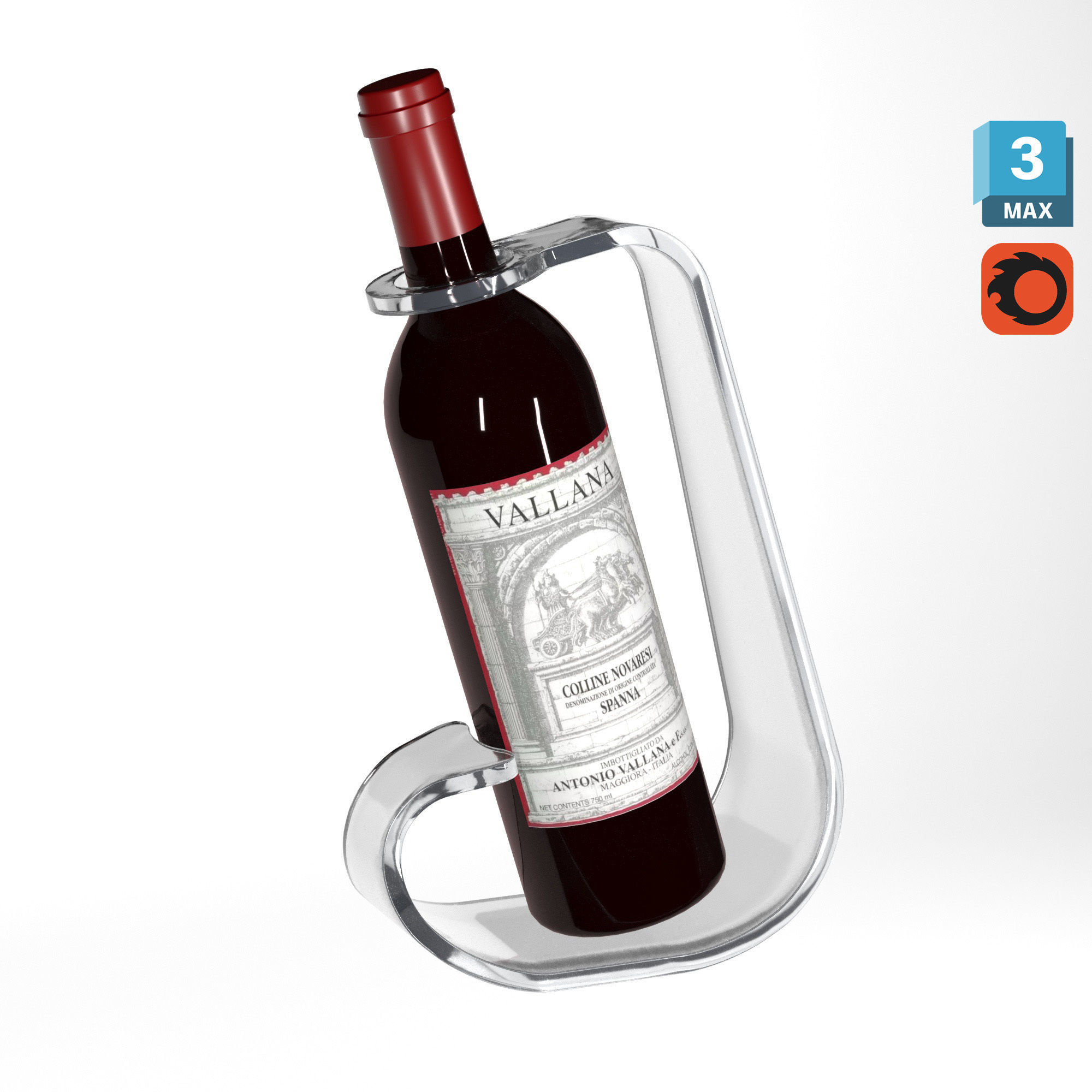 Wine bottle holder free 3D model | CGTrader