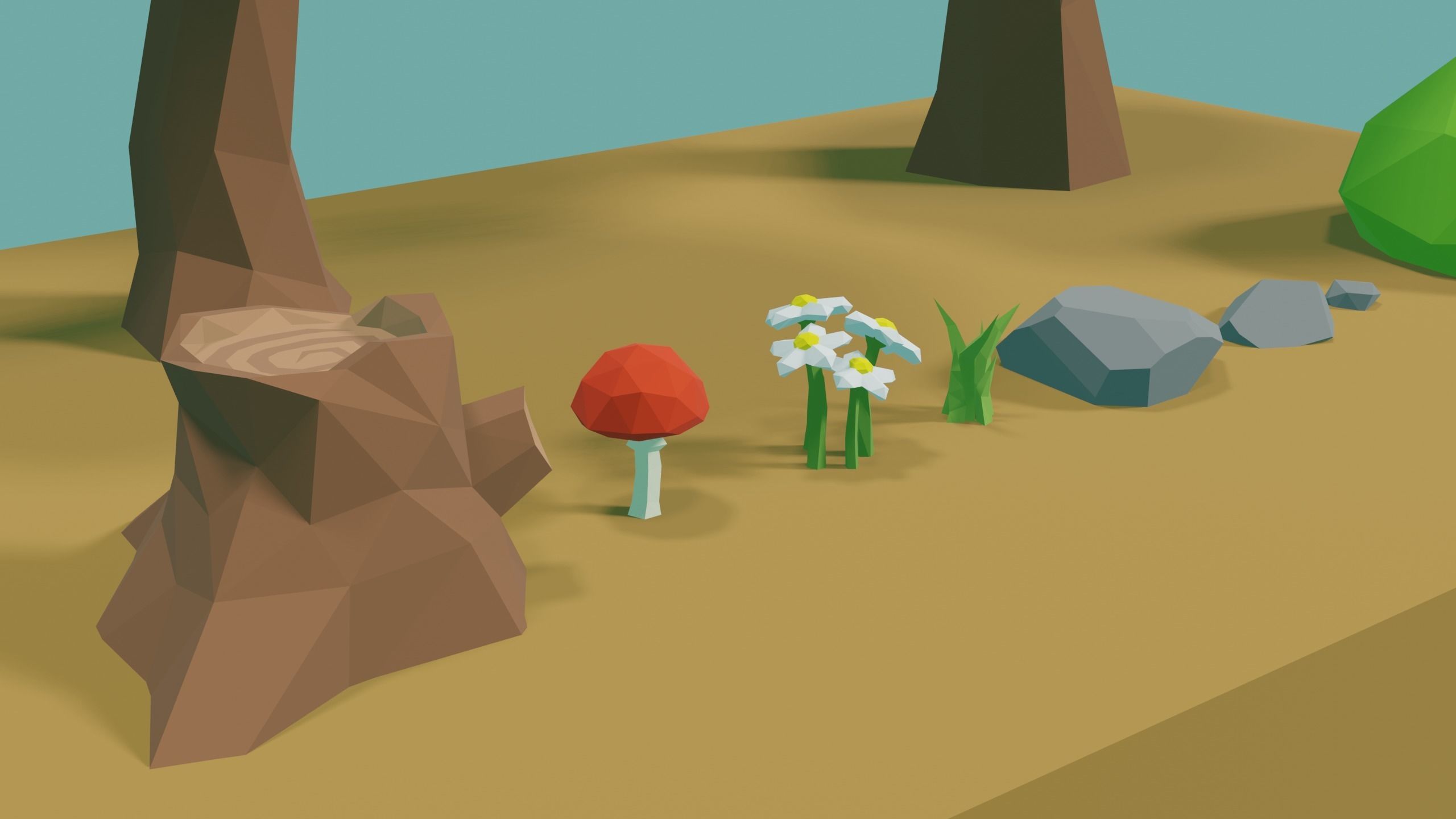 Low Poly Styled Nature Models - Trees - Rocks - Plants free VR / AR ...