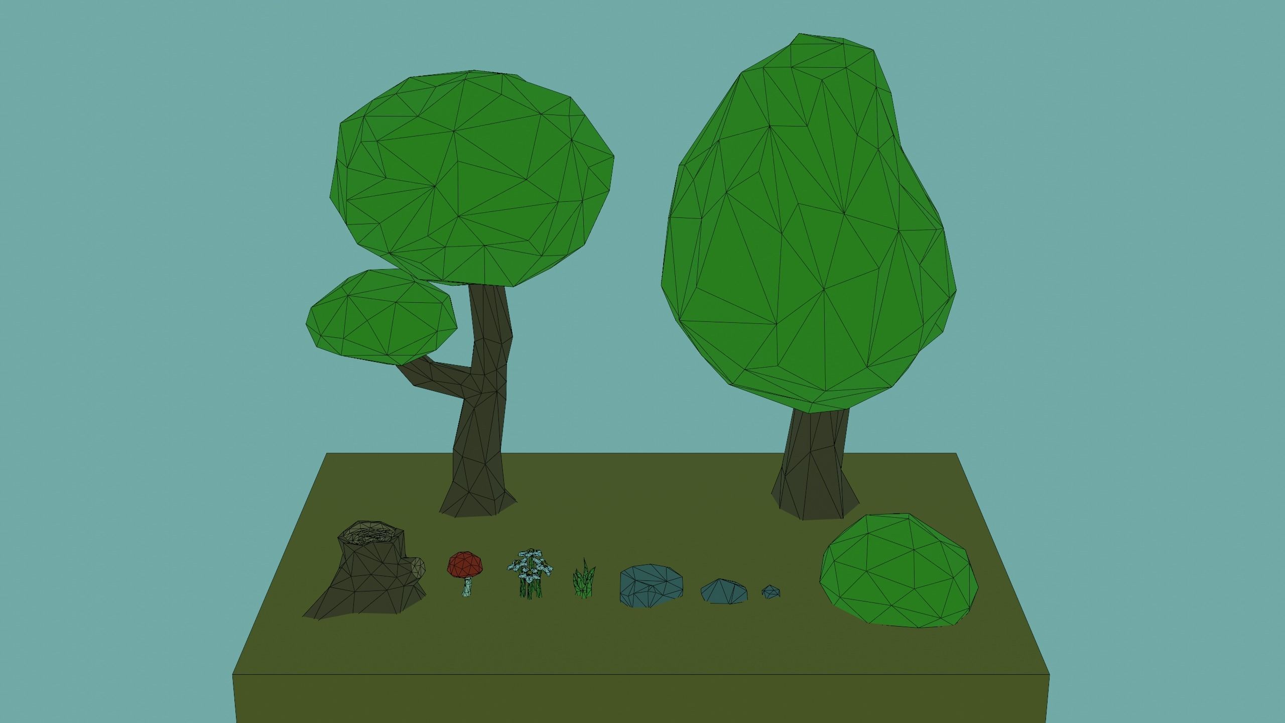 Low Poly Styled Nature Models - Trees - Rocks - Plants free VR / AR ...