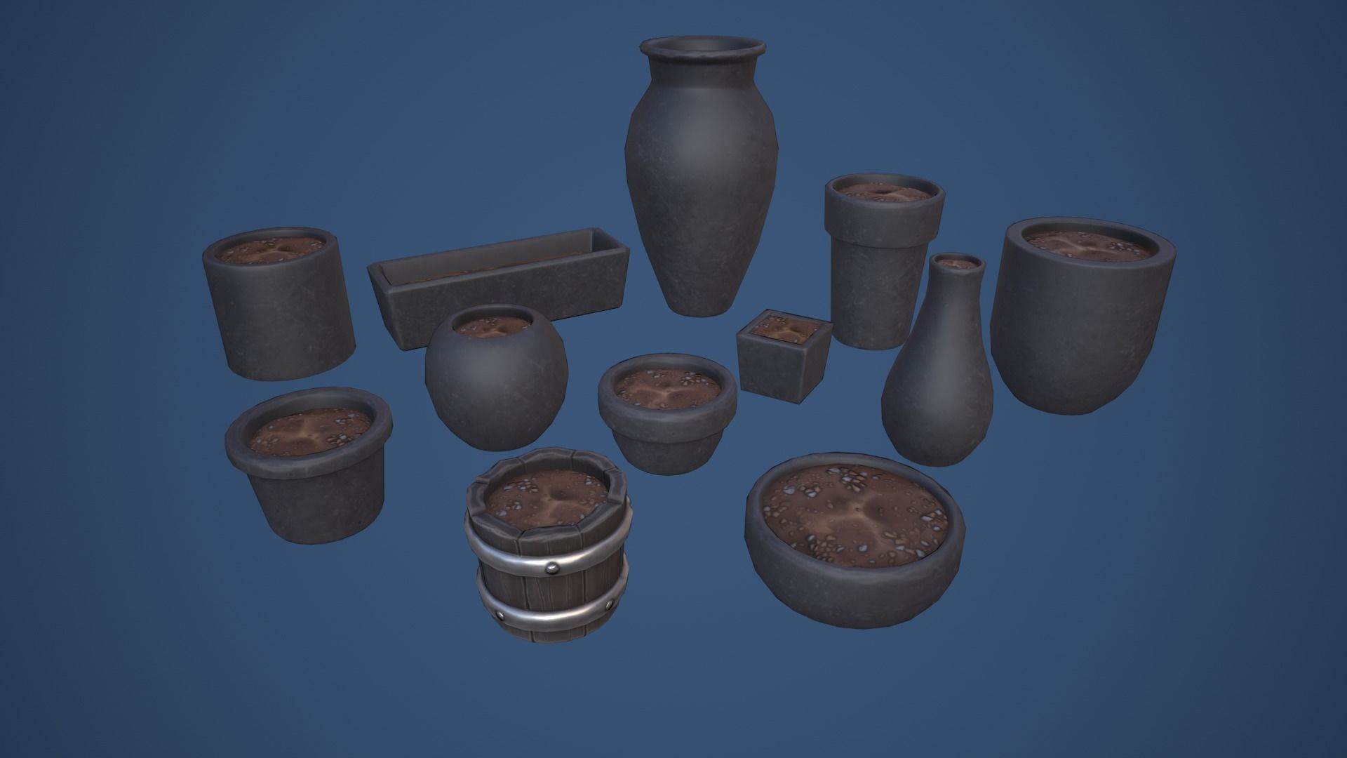 3D model Stylized House Plants Pots Pack VR / AR / low-poly | CGTrader