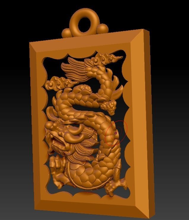 Chinese Dragon Pendant 3D print model 3D print model 3D model 3D ...
