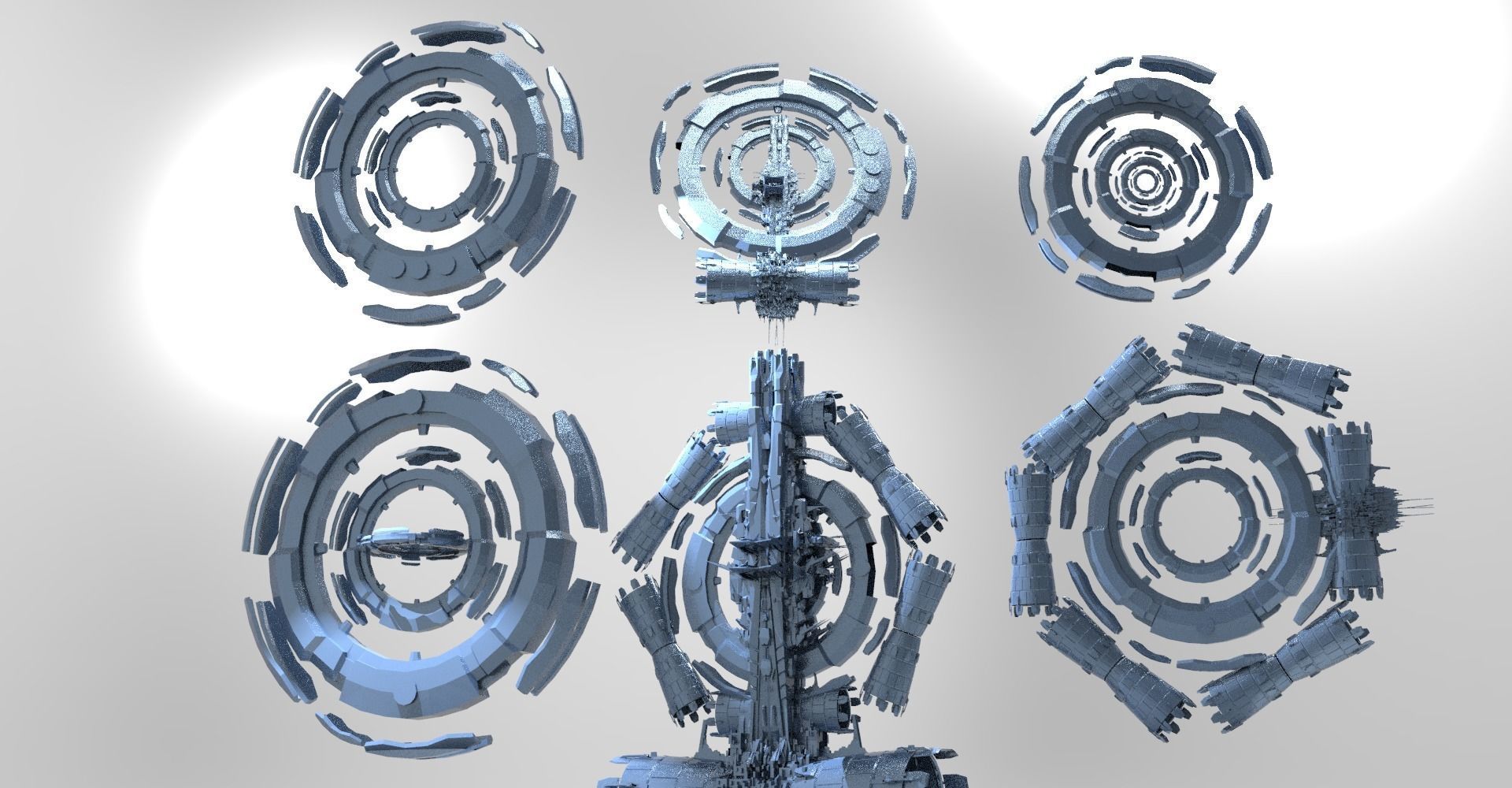 Sci Fi Portal Arch Gateway collection 3D model | CGTrader