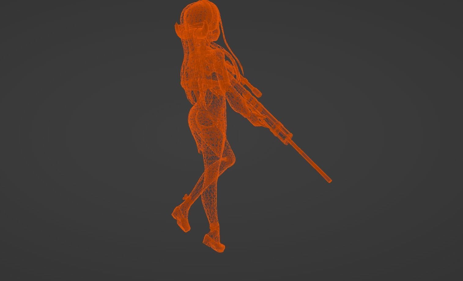 Anime Character - BA Aru 3D model | CGTrader